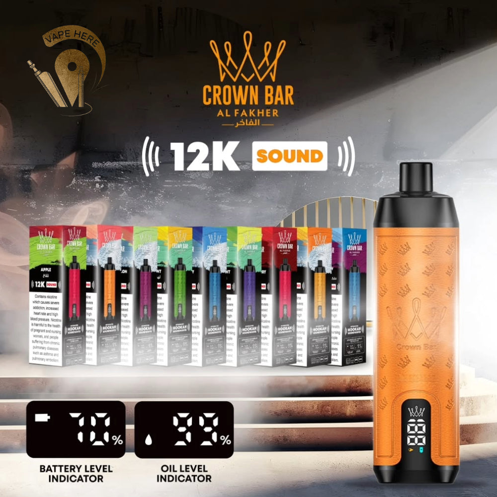 Buy Crown Bar Al Fakher | 12000 Puffs Disposable Vape | Vape Here Store ...