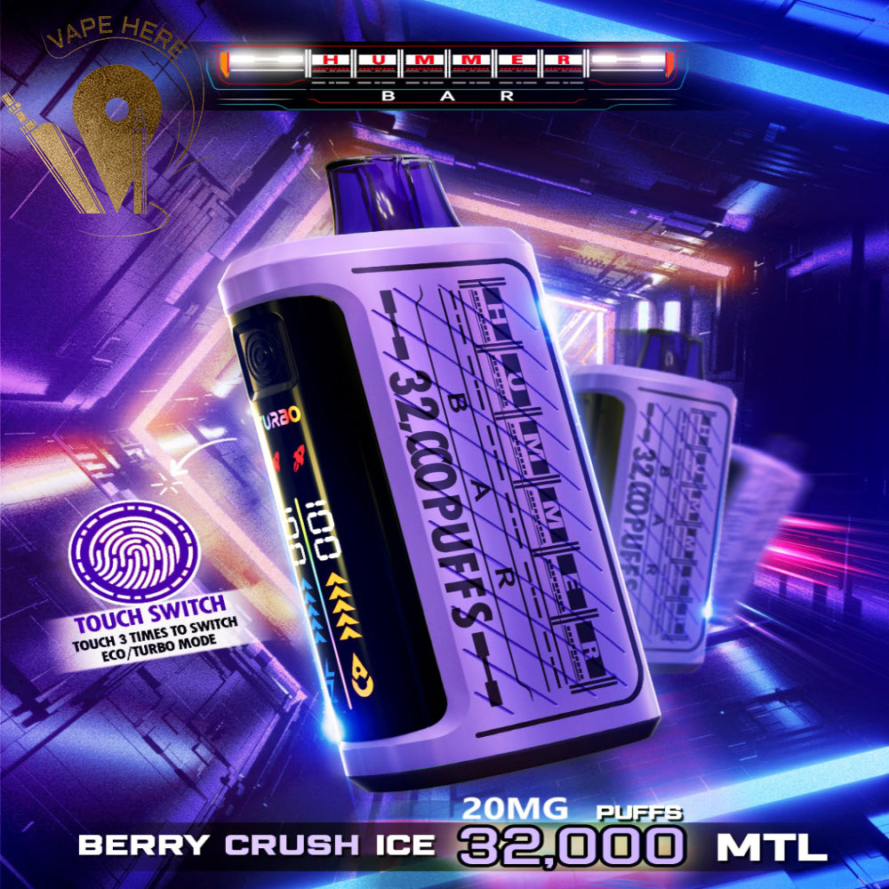 Hummer Bar 32000 Puffs Disposable Vape 20mg 2% Nicotine | Touch Switch ...