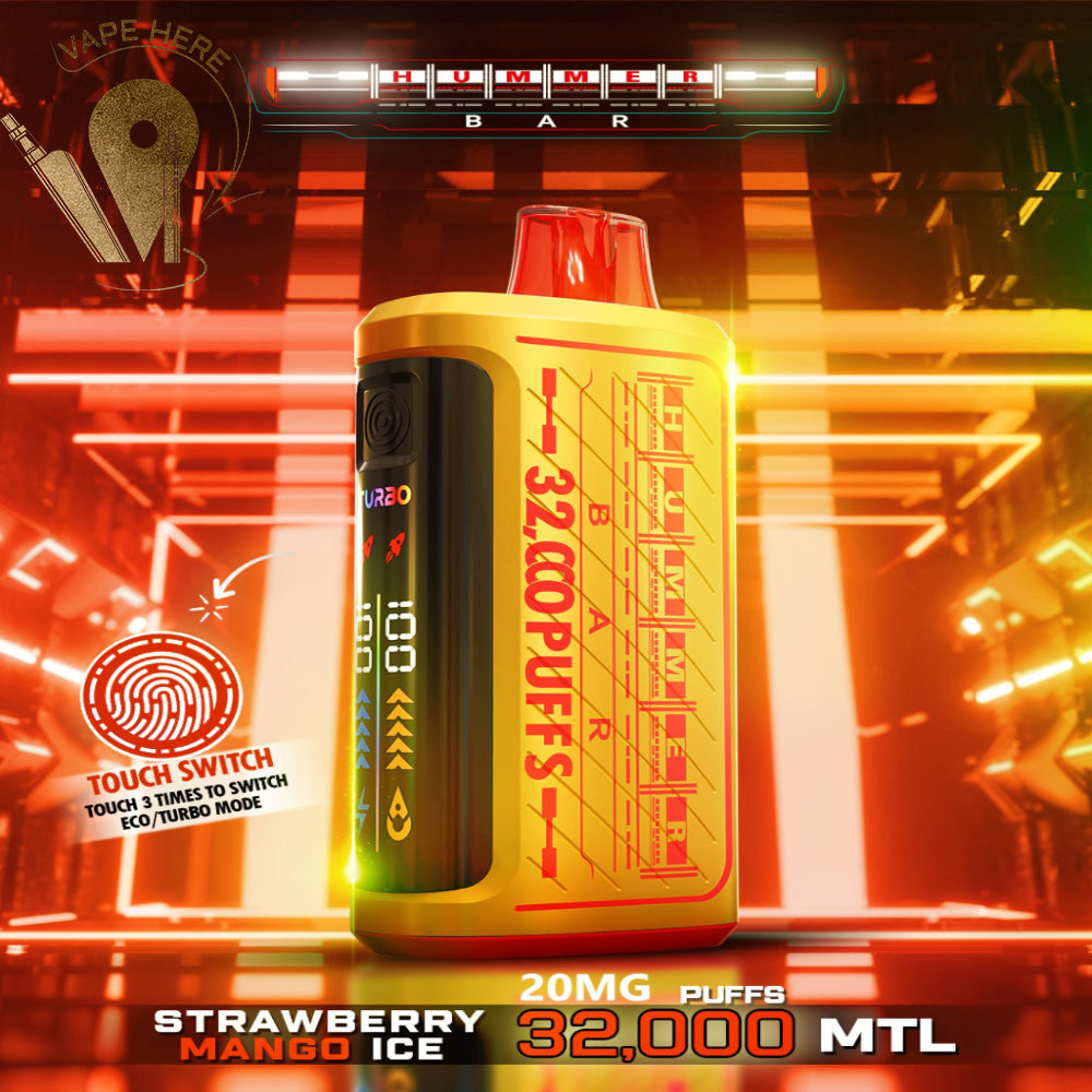Hummer Bar 32000 Puffs Disposable Vape 20mg 2% Nicotine | Touch Switch ...