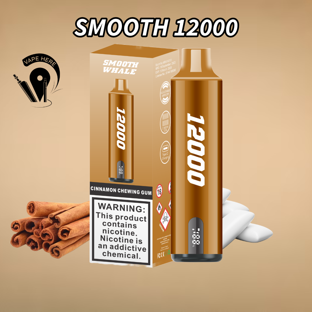 SMOOTH WHALE 12000 Puffs Disposable Vape 20mg | Vape Here Store
