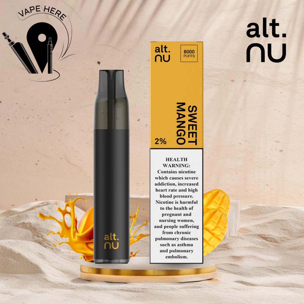 ALT NU 8000 Puffs 20mg Non Rechargeable Disposable Vape | Vape Here ...